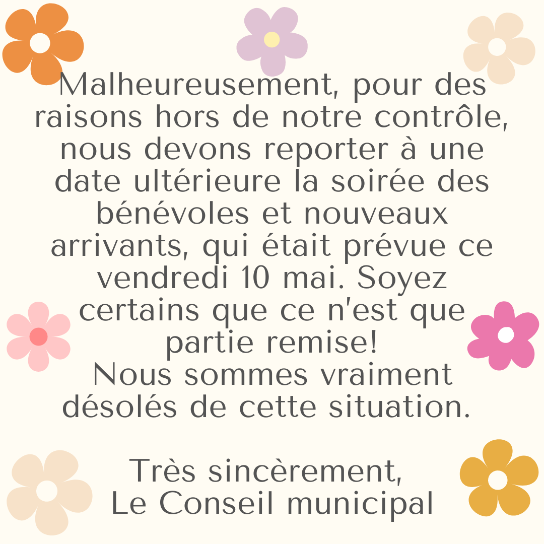 Report de la fête des bénévoles et nouveaux arrivants - Municipalité de ...