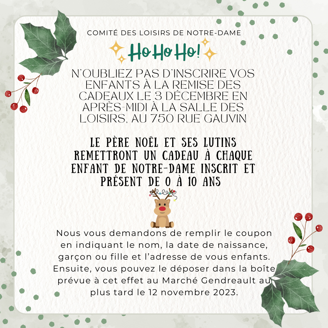 Inscription à la distribution des cadeaux de Noël - Municipalité de ...