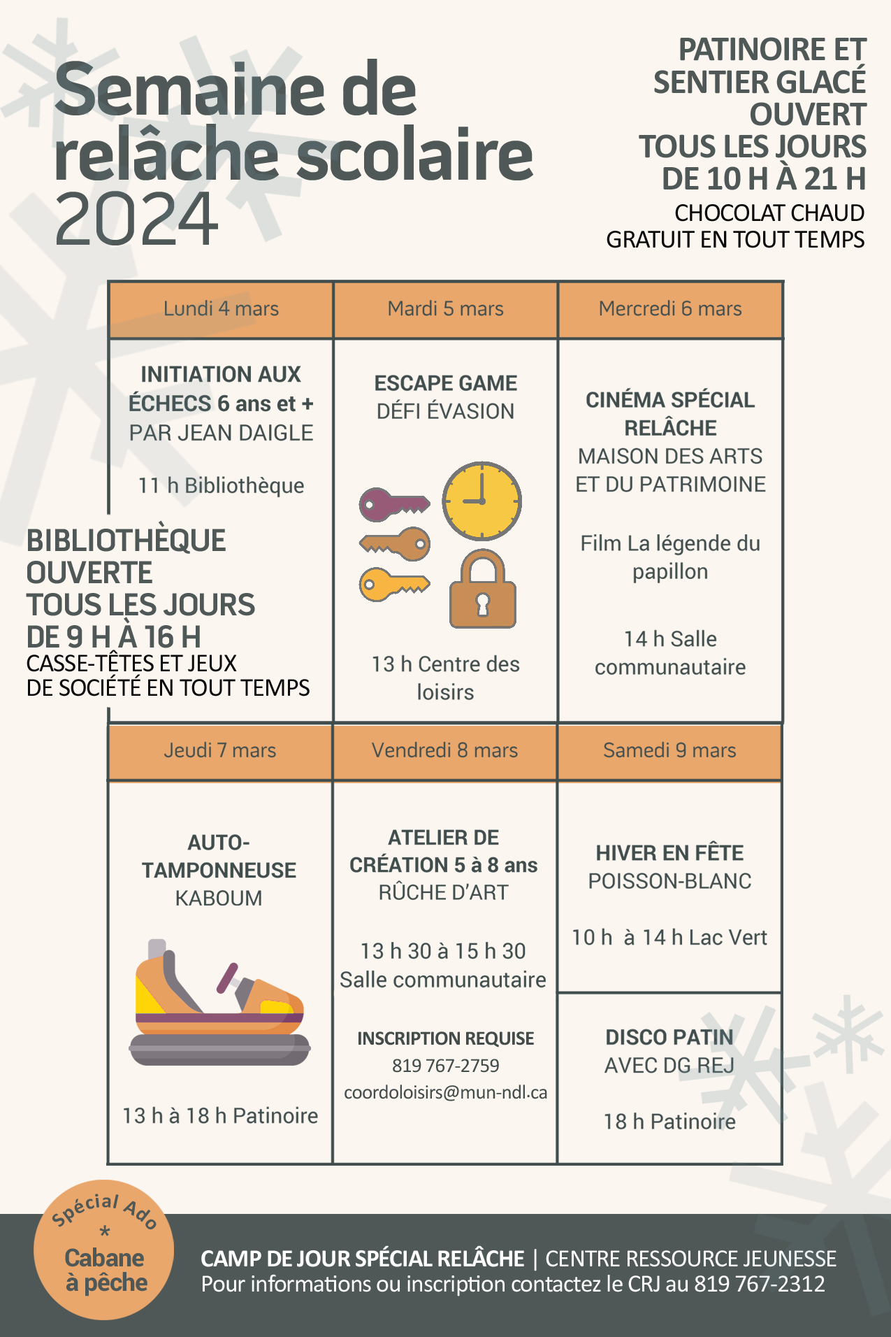 Semaine de relâche scolaire - Municipalité de Notre-Dame-du-Laus