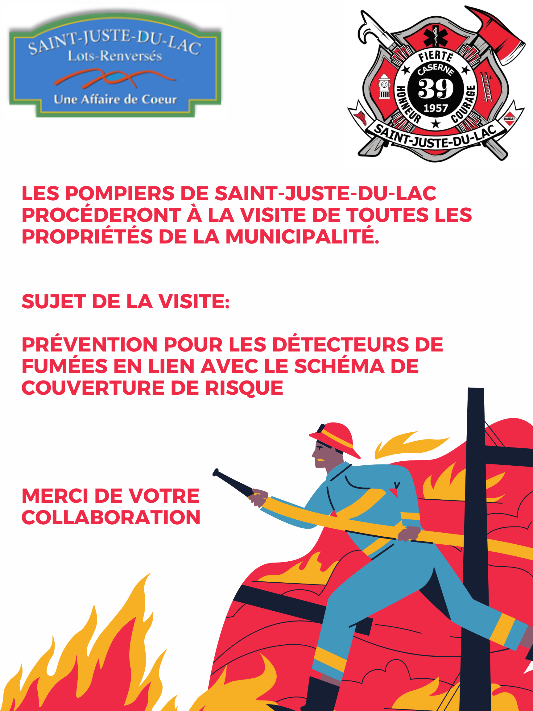 Visite des pompiers - Municipalité de Saint-Juste-du-Lac